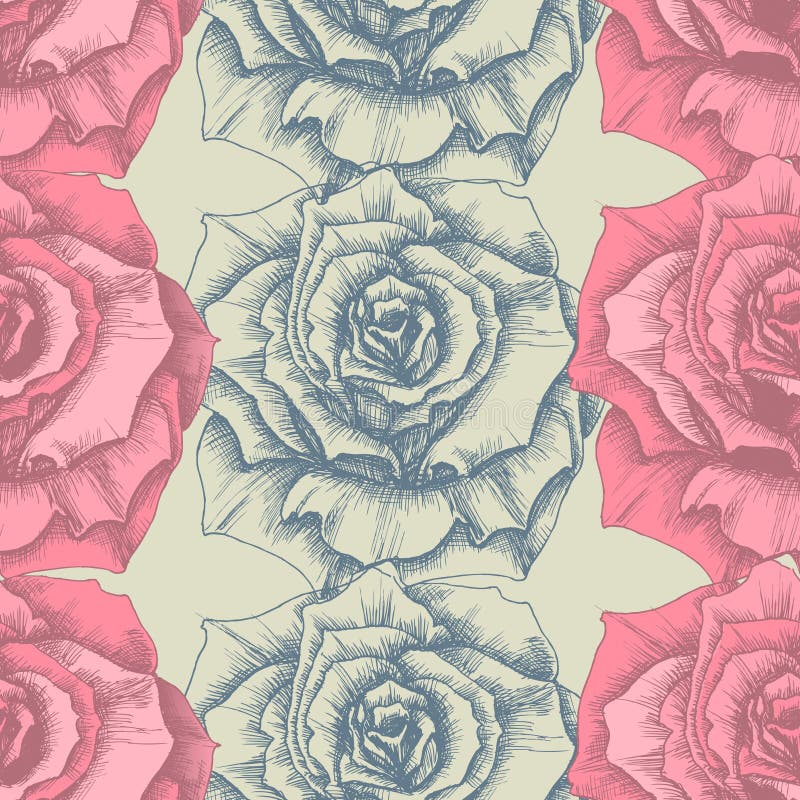 Rose Seamless Pattern stock vector. Illustration of elegance - 35190694