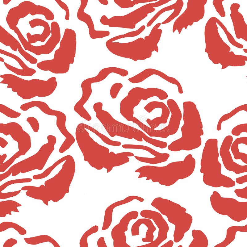 Rose Seamless Pattern. Vintage Background with Rose. Stock Illustration ...