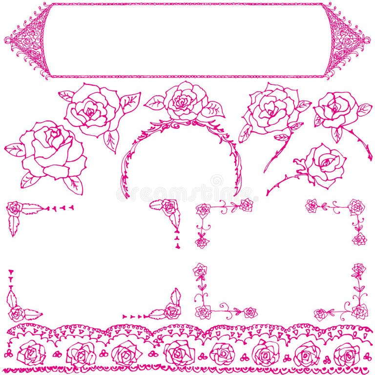 Rose stock vector. Illustration of girly, frame, frames - 42609084