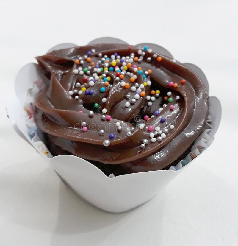 Rose Shaped Chocolate Cupcake Stock Image - Image of cupcake, shape ...