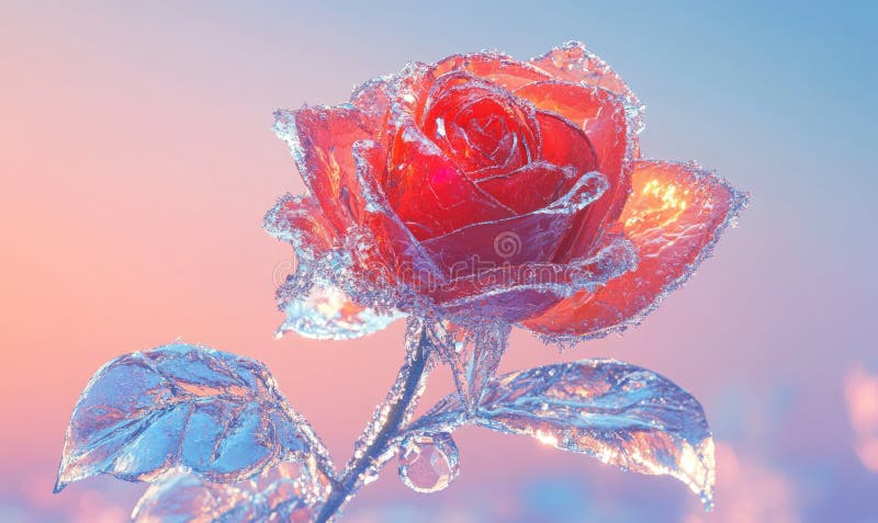 A Rose is Shown in a Very Clear and Shiny Way Stock Image - Image of ...