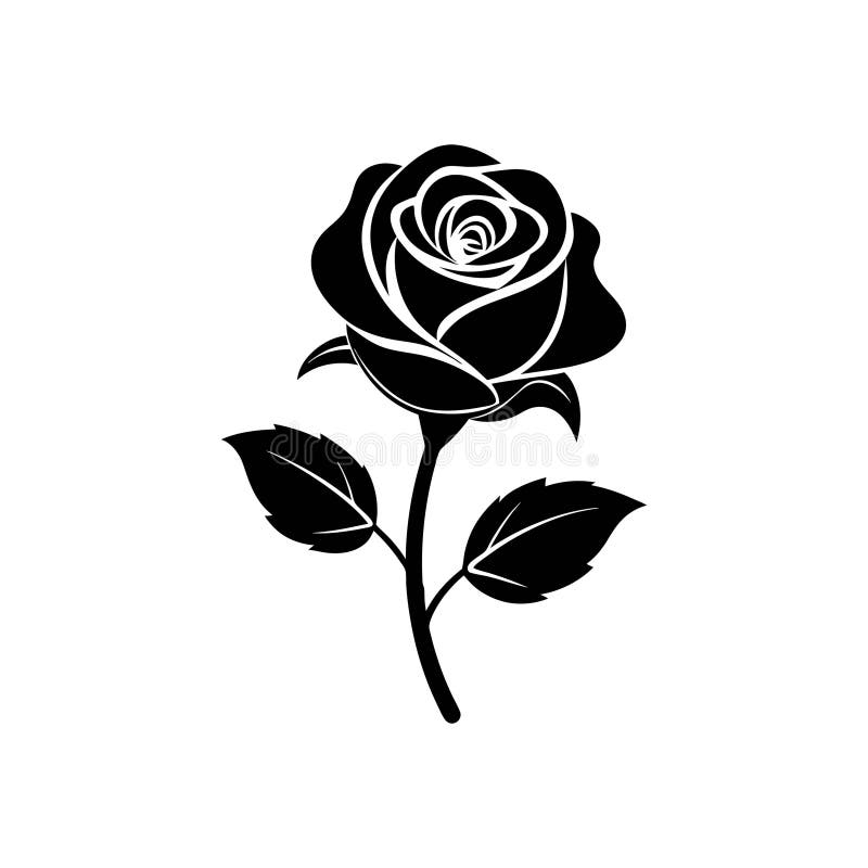Rose Sillhouette Vector Illustration Stock Image - Illustration of ...