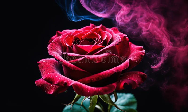 Rose in Smoke on a Black Background. Selective Focus Stock Image ...