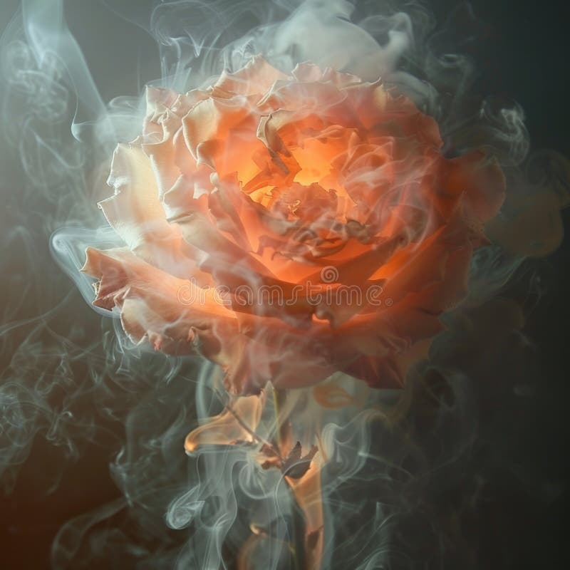 A Rose with Smoke Emanating from Its Center, an Unusual and Intriguing ...
