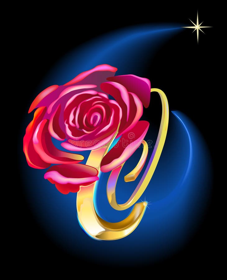 Rose in Space stock vector. Illustration of cosmos, jewelry - 11475218