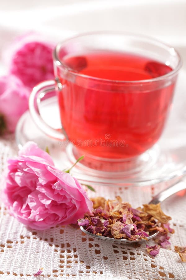 Rose tea stock image. Image of drink, spoon, pink, macro - 14881357