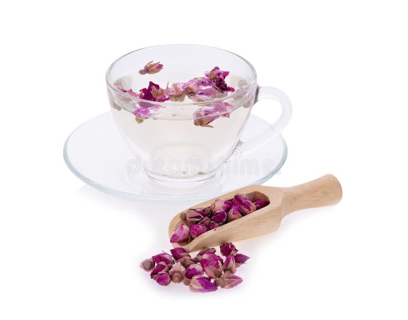 Rose Tea Isolated on White Background Stock Image - Image of pink, herb ...