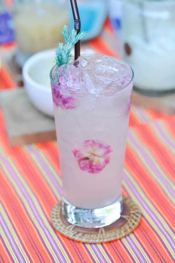 Rose Tea, Rose Juice or Rose Lemonade Stock Image - Image of serve ...