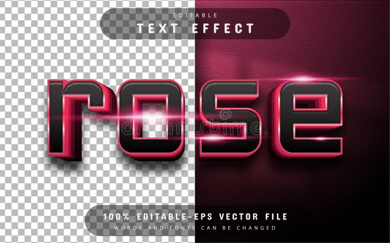 Rose text effect editable stock vector. Illustration of space - 256143230