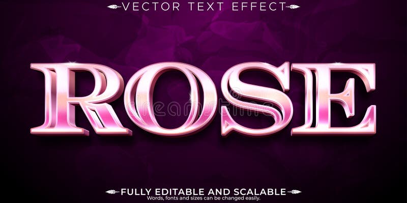 Rose Text Effect, Editable Flower and Romantic Customizable Font Style ...