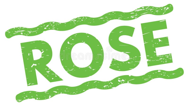 ROSE Text on Green Lines Stamp Sign Stock Illustration - Illustration ...