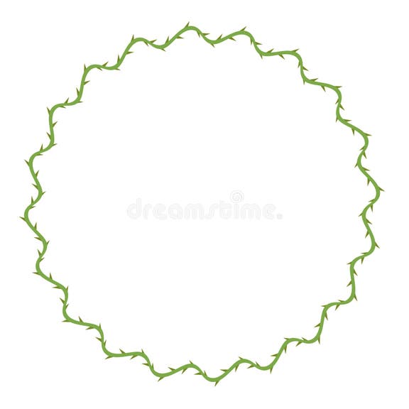 Rose Thorn Art Drawn Round Frame Stock Vector - Illustration of decor ...