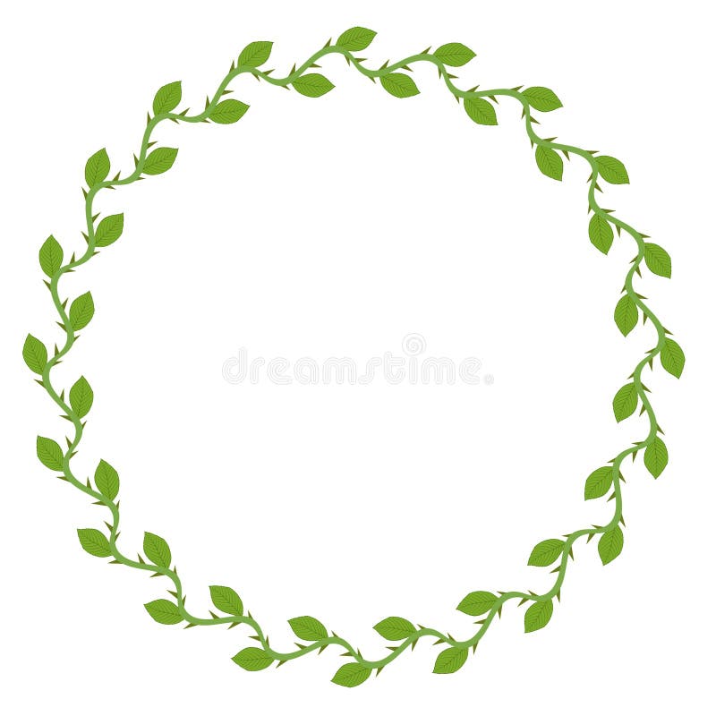 Rose Thorn Art Drawn Round Frame Stock Vector - Illustration of decor ...