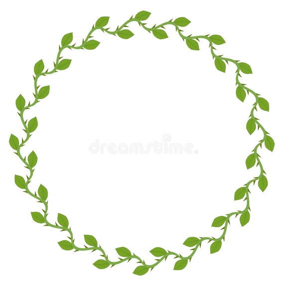 Rose Thorn Art Drawn Round Frame Stock Vector - Illustration of ...