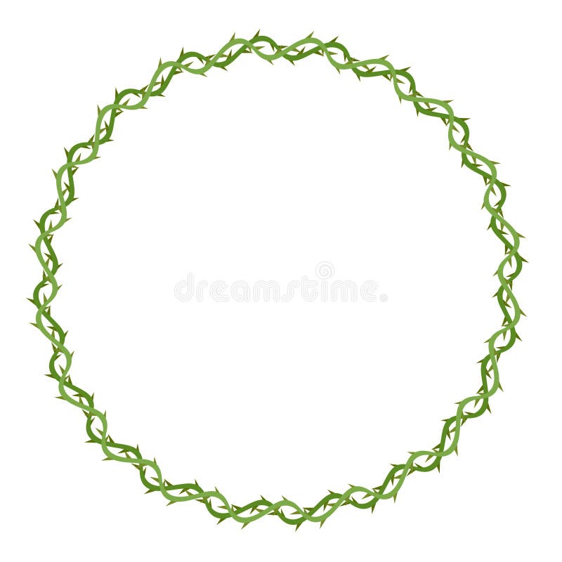 Rose Thorn Art Drawn Round Frame Stock Vector - Illustration of decor ...