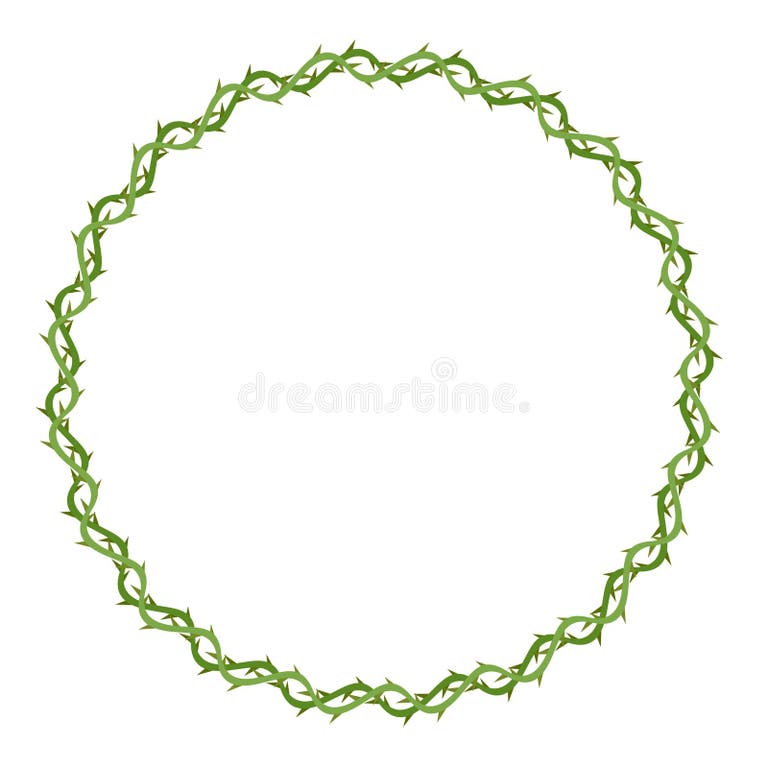 Rose Thorn Art Drawn Round Frame Stock Vector - Illustration of decor ...