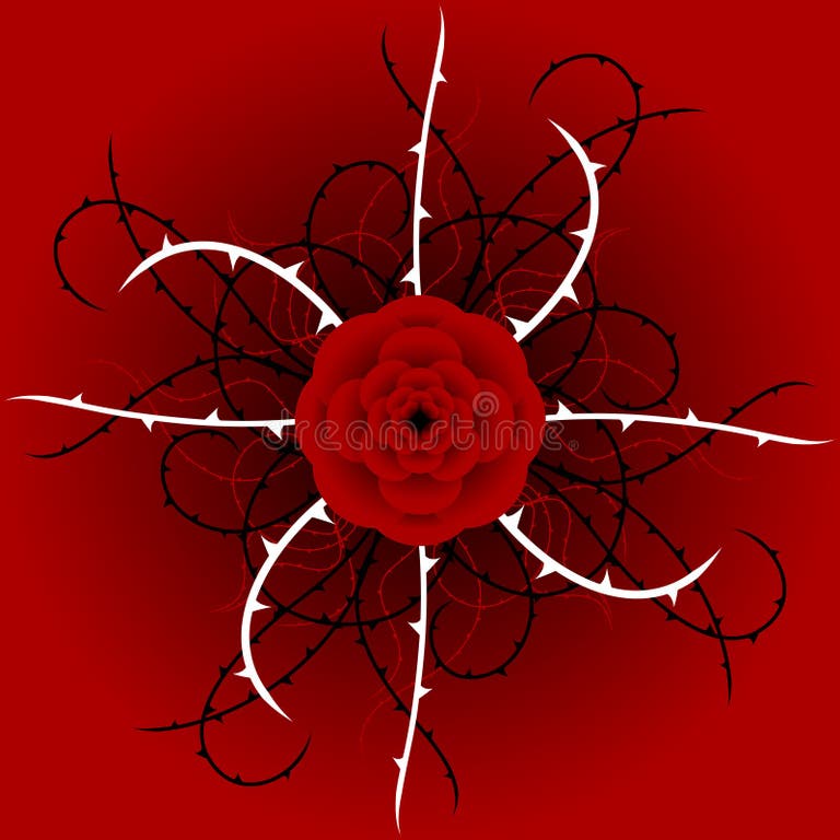 Rose and thorns - color stock vector. Illustration of thorn - 9210680