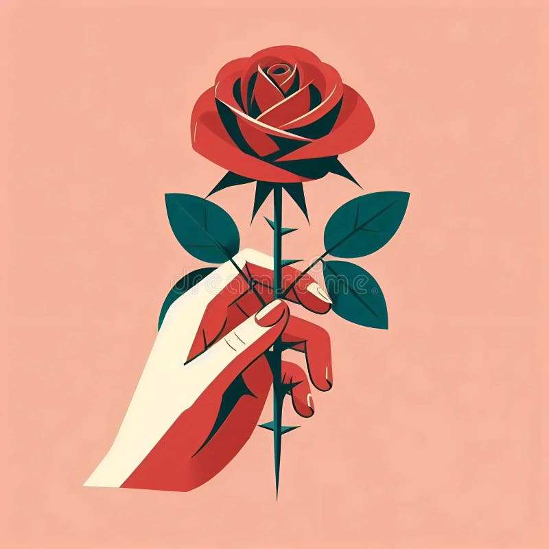Rose with thorns stock illustration. Illustration of pattern - 341749845