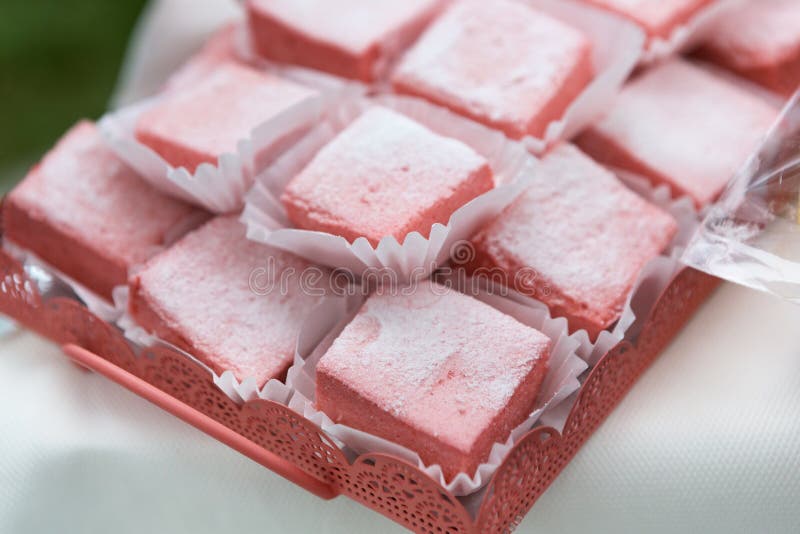 Rose Turkish Delight, Lokum Sweets Closeup Stock Image - Image of ...