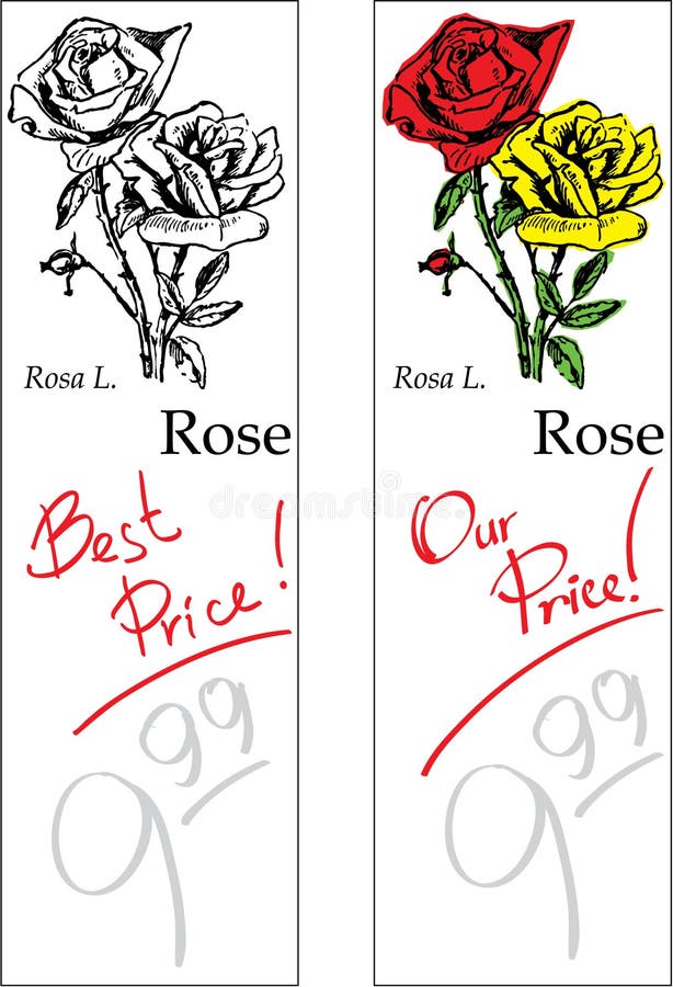 Rose - Two Price Tags stock vector. Illustration of business - 10067592