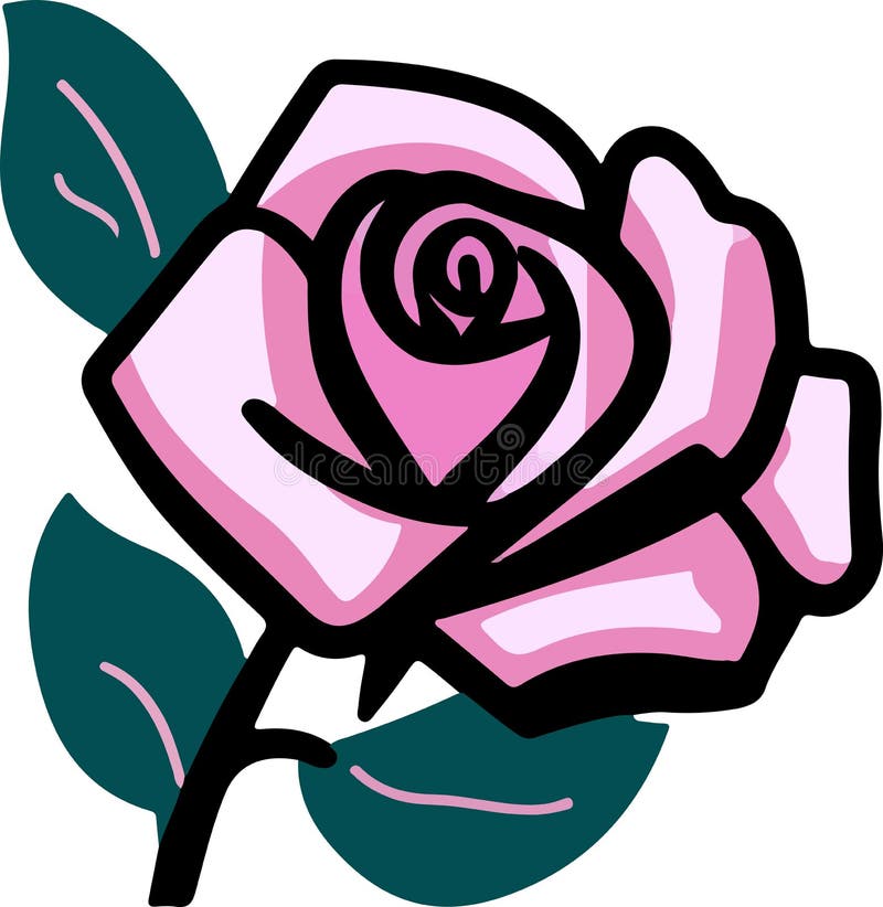 Rose Vector Icon on White Background Stock Vector - Illustration of ...