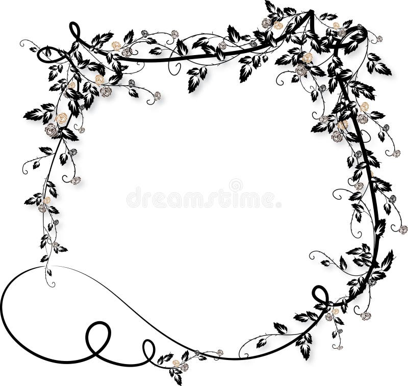 Rose Vine Frame Floral Frame Pink Floral Frame With Roses CleanPNG