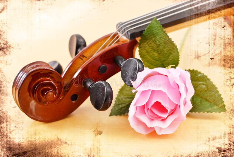 Rose and Violin stock image. Image of musicnotes, sheet - 3807443