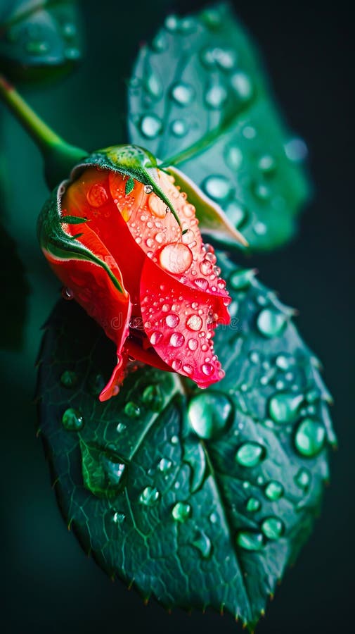 A Rose with Water Droplets on it Stock Photo - Image of water, rain ...