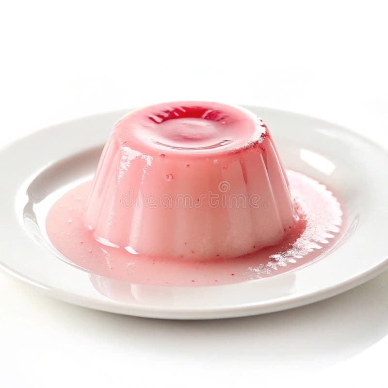 Rose Water Pudding Isolated on White Background Stock Illustration ...