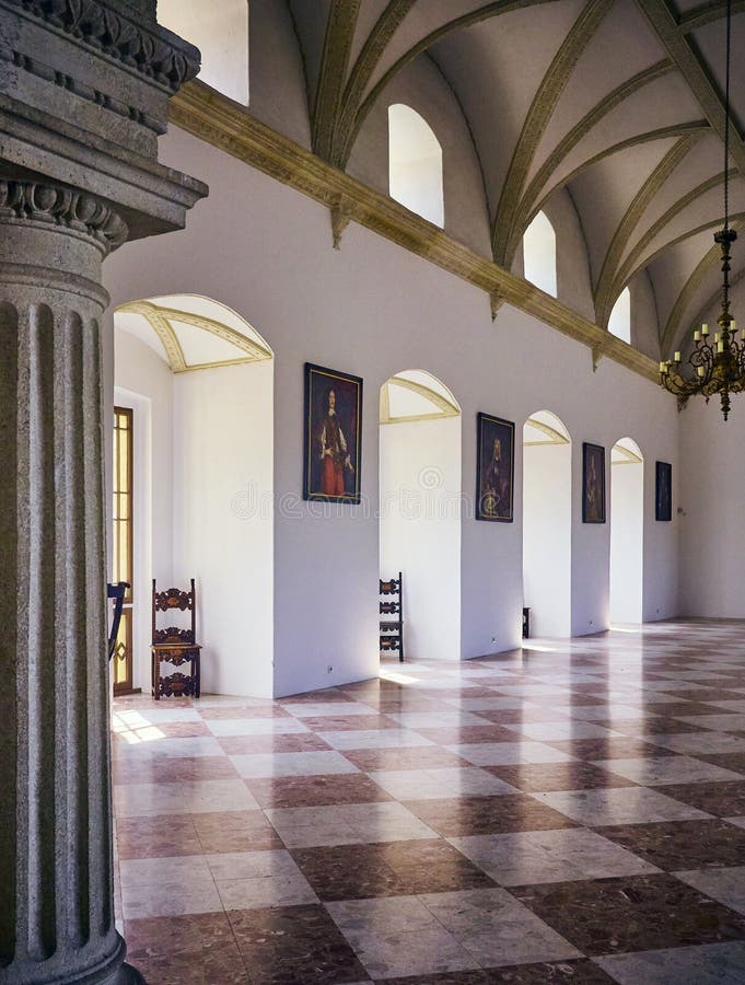 Portrait Gallery and Arches in Rosenburg Castle, Austria Editorial ...