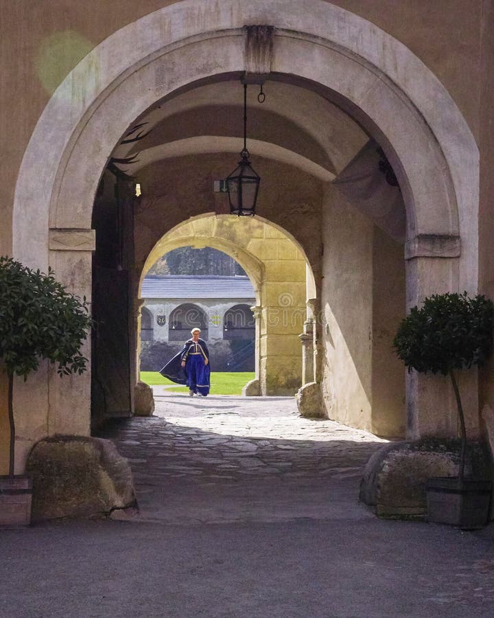 Portrait Gallery and Arches in Rosenburg Castle, Austria Editorial ...