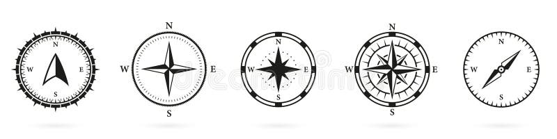 Compass Map Silhouette Icon. Rose Wind Navigation Retro Equipment Glyph ...
