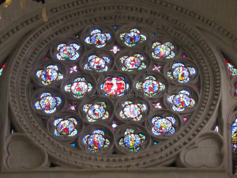 Rose Window in a Cathedral in Europe Editorial Stock Image - Image of ...