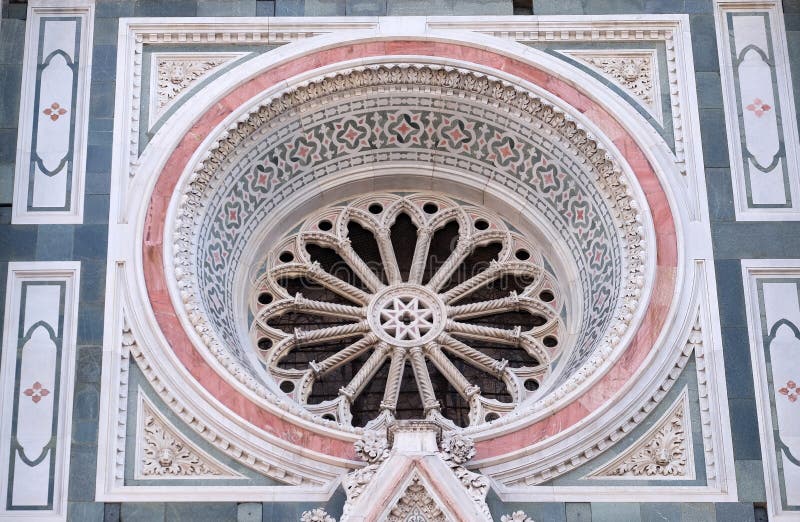 Rose Window, Portal De Florence Cathedral Imagen de archivo - Imagen de ...
