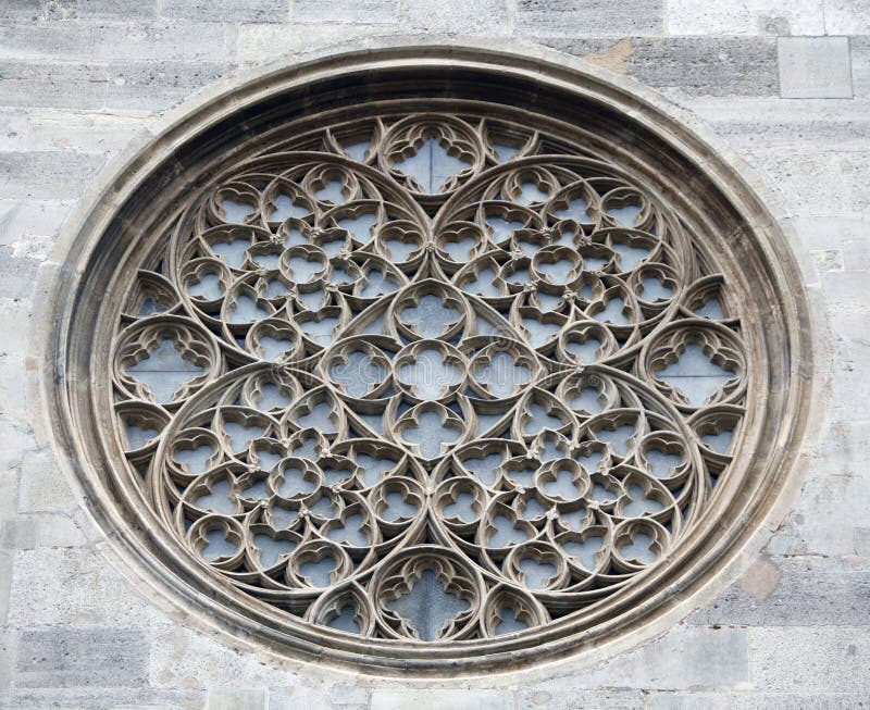 Rose Window on the Facade of Saint Augustine Church in Paris Stock ...