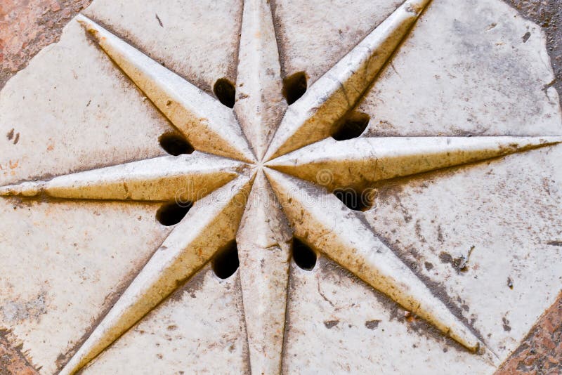 Rose of the Winds in Marble Stock Photo - Image of compass, instrument ...