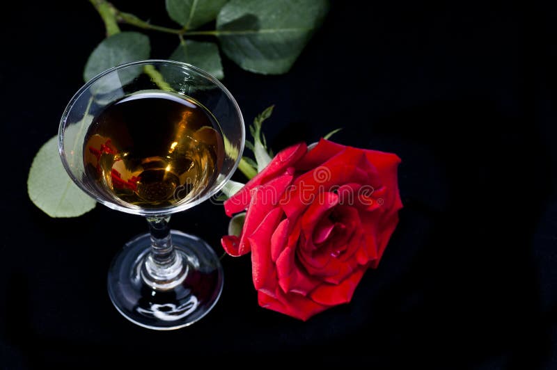 Rose and wine stock photo. Image of flower, wine, love - 24540288