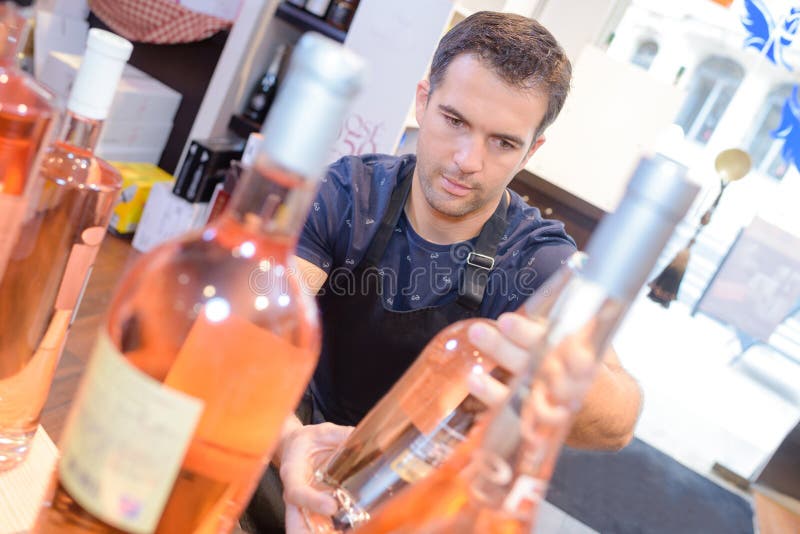 Rose wine on display stock image. Image of price, aroma - 128024785