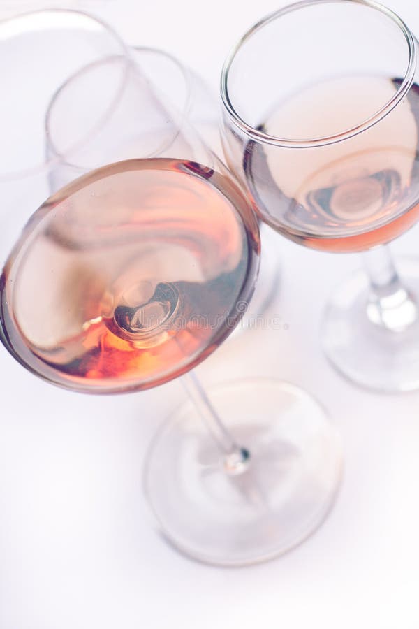 Rose wine glasses stock photo. Image of pink, drink, collection - 96575272