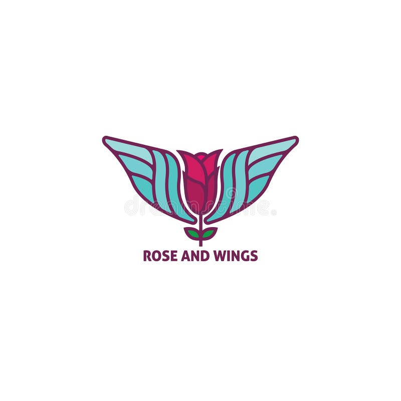 Rose and wings stock vector. Illustration of vector, ornate - 48926748