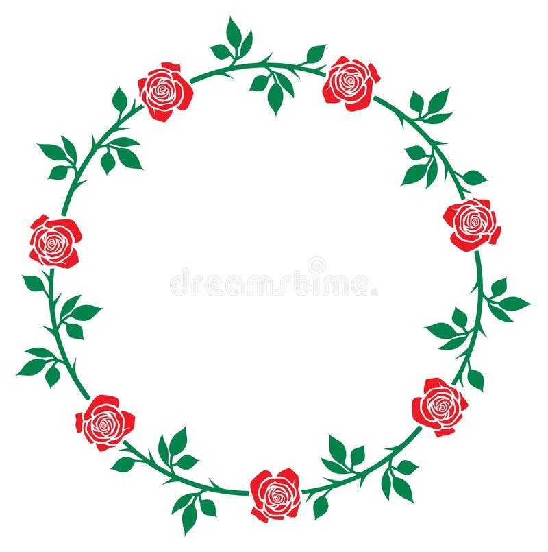 Rose Wreath Design - Vector Stock Illustration - Illustration of ...