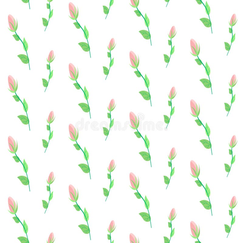 Rosebud Pattern. Vector Illustration. Stock Vector - Illustration of ...