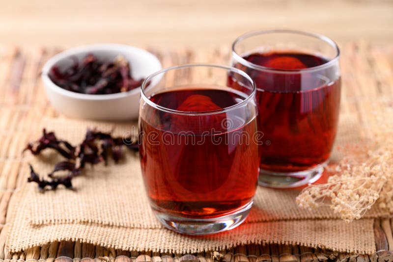 Roselle Tea in Glass with Dried Roselle, Herbal Drink Stock Image ... Roselle Tea in Glass with Dried Roselle, Herbal Drink Stock Image ...