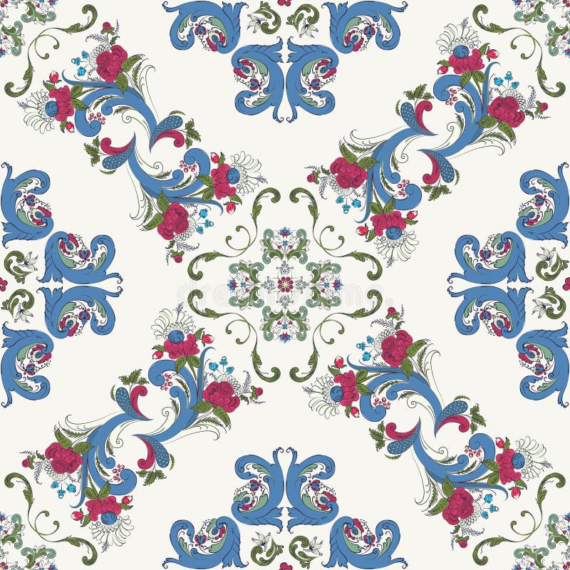 Rosemaling Vector Pattern 20 Stock Vector - Illustration of decorative ...