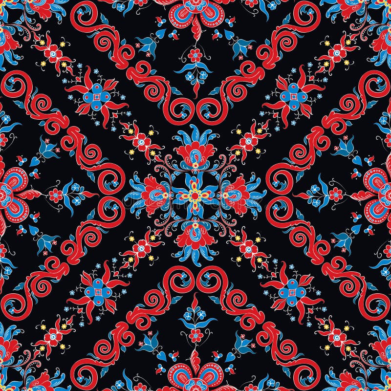 Rosemaling Vector Pattern 79 Stock Vector - Illustration of pattern ...