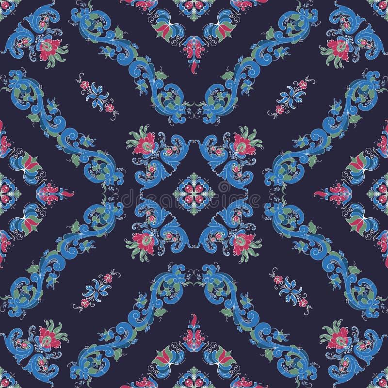 Rosemaling Vector Pattern 84 Stock Vector - Illustration of rose ...