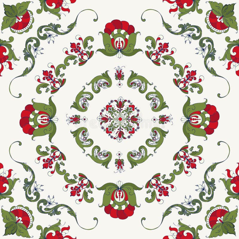 Rosemaling Vector Pattern 40 Stock Vector - Illustration of colorful ...