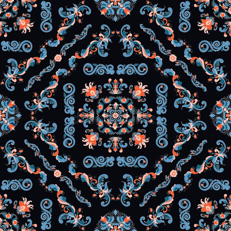 Rosemaling Vector Pattern 70 Stock Vector - Illustration of graphic ...