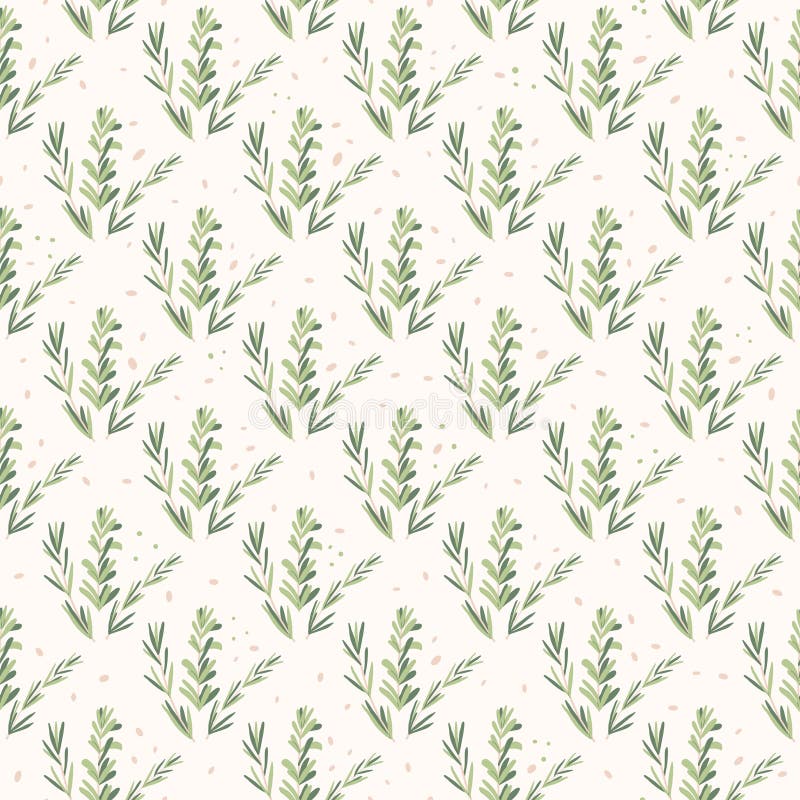Rosemary Herbs Seamless Pattern. Rosemary Plant Green Leaves Repeat Background. Botanic Endless ...