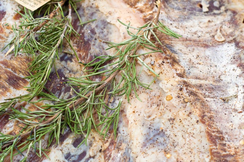 Rosemary on lard stock photo. Image of horizontal, herbs - 19795558